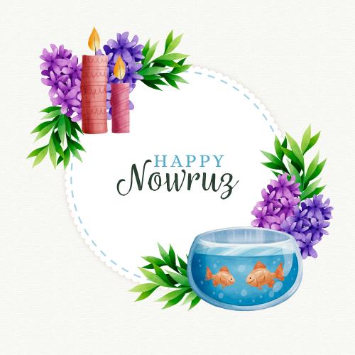 وکتور لایه باز Eps و Ai طرح گرافیکی و کارتونی سفره هفت سین شامل آینه و