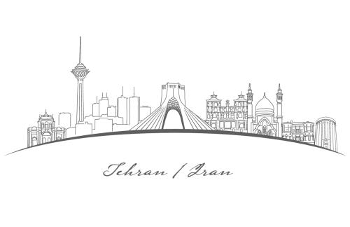 وکتور لایه باز المان های جمهوری اسلامی ایران شامل میدان آزادی تهران و