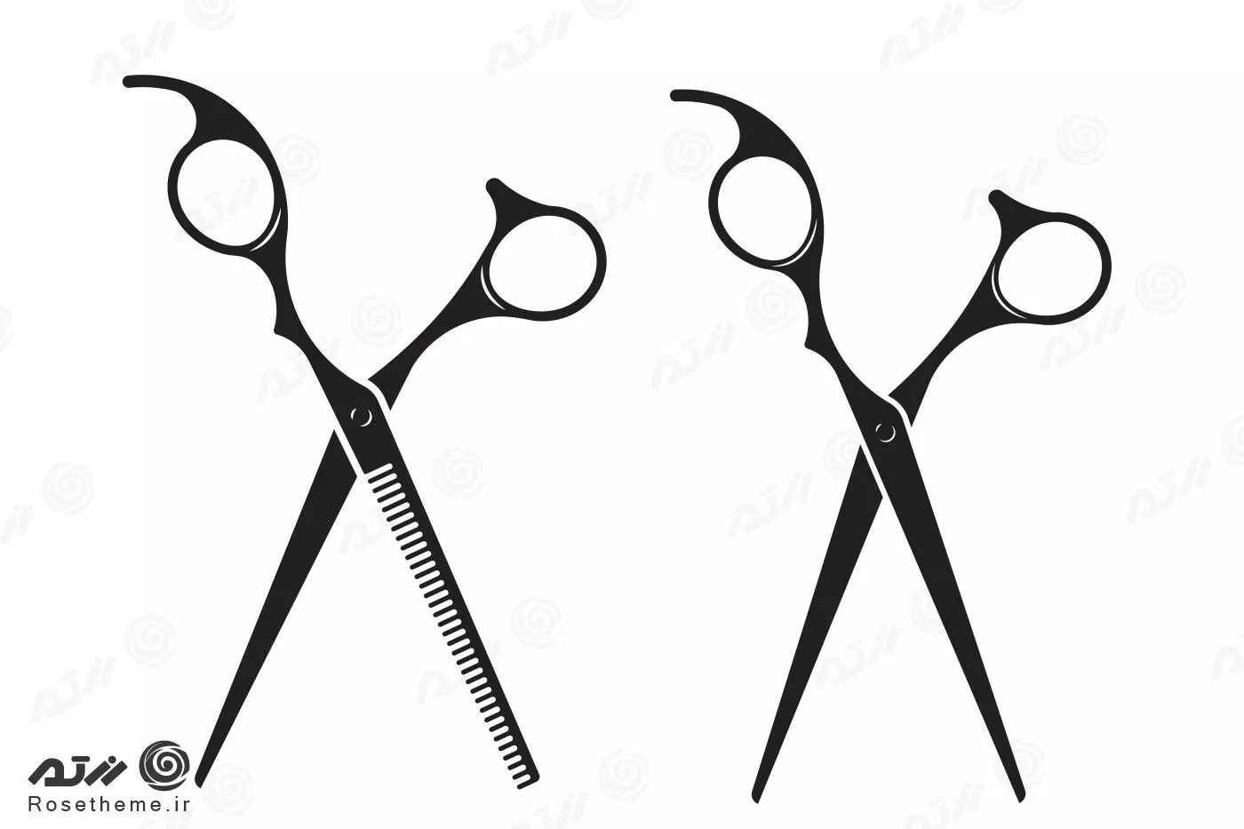 وکتور قیچی آرایشگاه حرفه ای فایل EPS لایه باز 21060 | رزتم